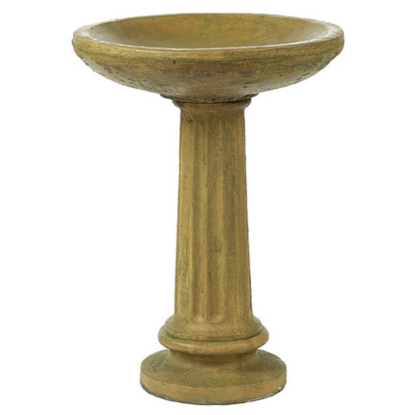 Collanade Concrete Birdbath – 27" Tall 96 lb Garden Bird Bath | 2-Piece | Solid Rock Stone Works