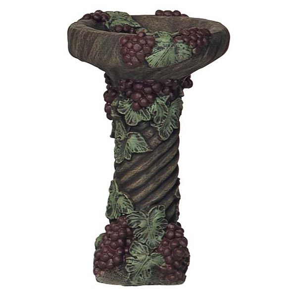 Large Grape Vine Birdbath - Life Like | Solid Rock Stone Works