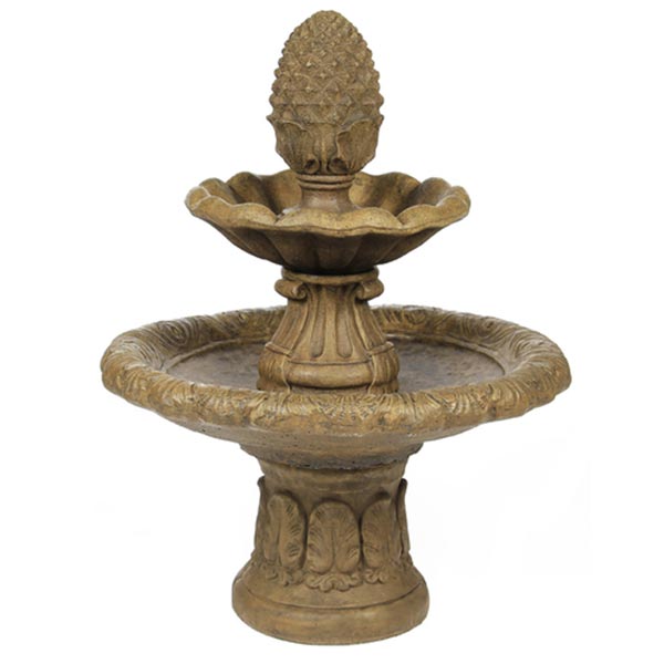 Medium Round 15in Pineapple Fountain | Solid Rock Stone Works