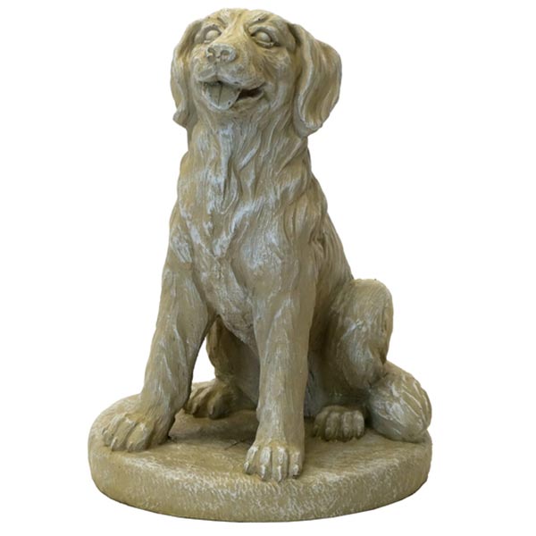 Sitting Golden Retriever on Base | Solid Rock Stone Works