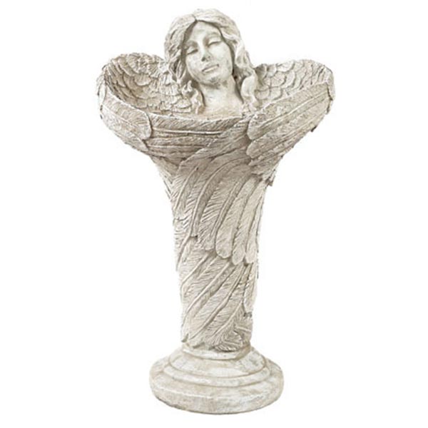 Standing Angel Birdbath | Solid Rock Stone Works