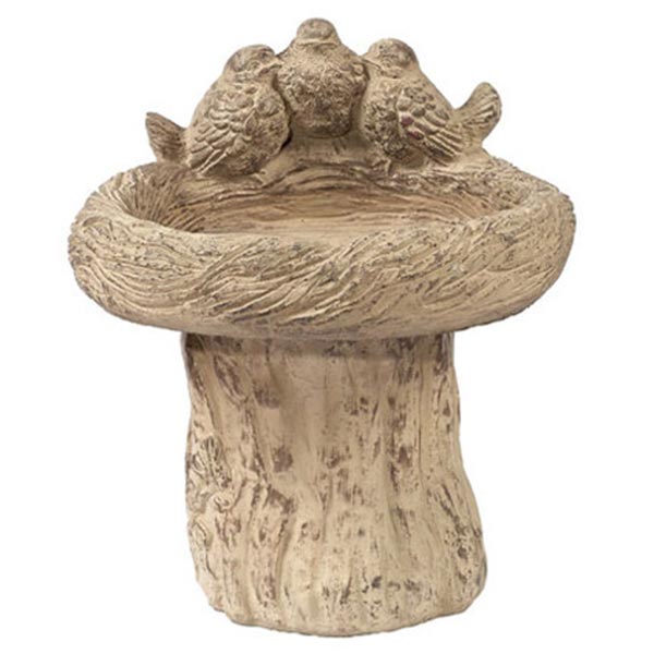 Stump / 3 Birds Birdbath | Solid Rock Stone Works