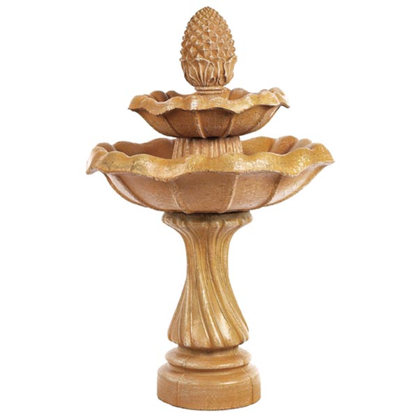 Tall Double Tulip 15in Pineapple Fountain | Solid Rock Stone Works