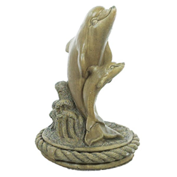 Two Dolphins on Wave Concrete Statue – 17" Coastal Garden Décor | 30 ...