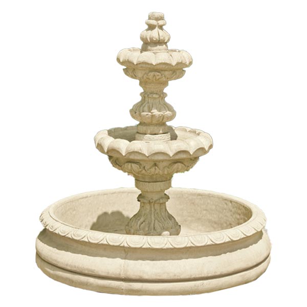 2 Tier Ribbed Basin Fountain | Solid Rock Stone Works