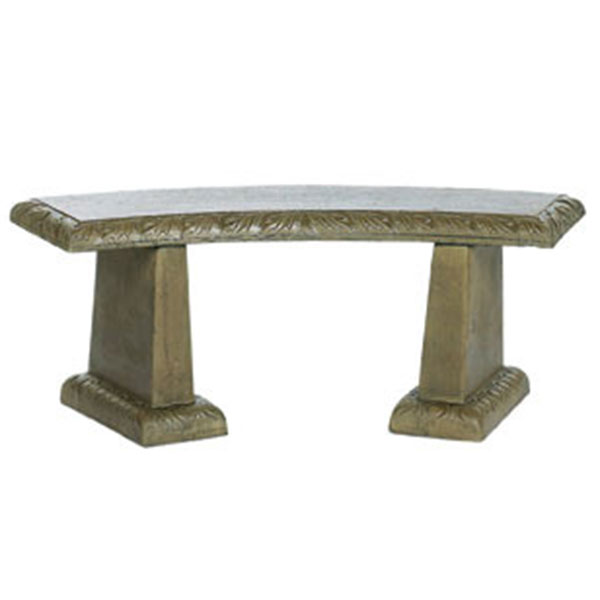 Concrete Curved Oak Leaf Bench | Solid Rock Stone Works