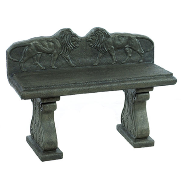 concrete Lion Back Bench | Solid Rock Stone Works