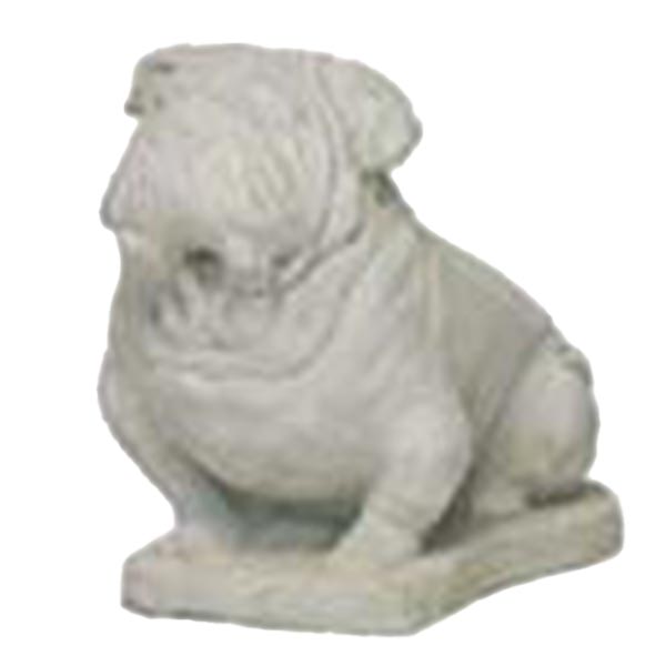 Medium Sitting Bulldog on Base - Life Like | Solid Rock Stone Works