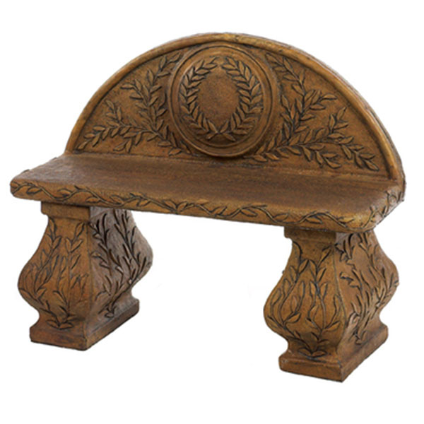 Concrete Medallion Bench | Solid Rock Stone Works