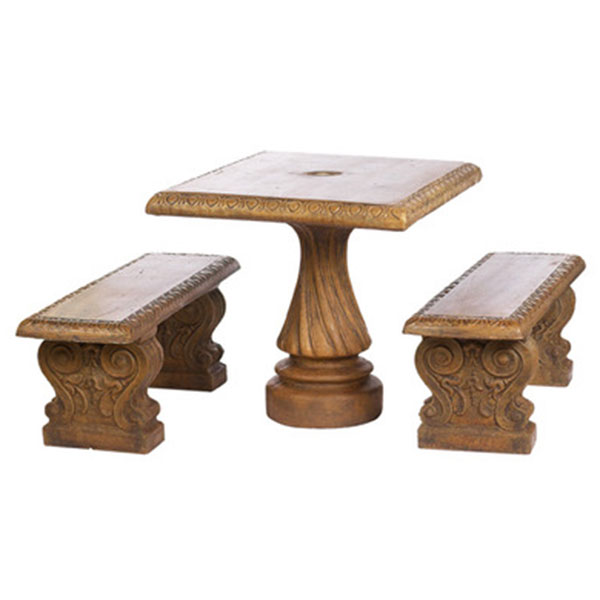 Concrete Small Square Table Set | Solid Rock Stone Works