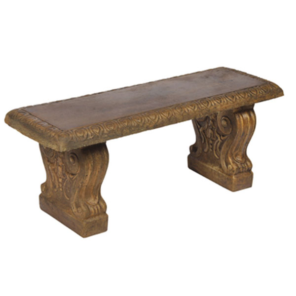 Concrete Small Straight Bench | Solid Rock Stone Works