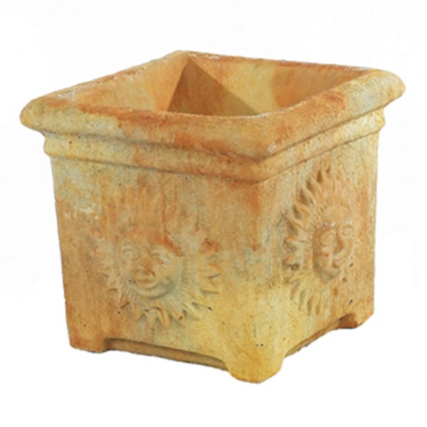 Square Sunface Planter | Solid Rock Stone Works