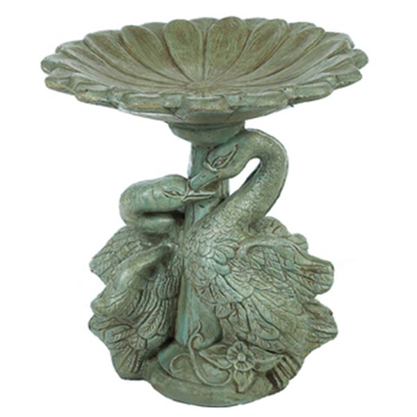 Swan / Gerbera Birdbath | Solid Rock Stone Works