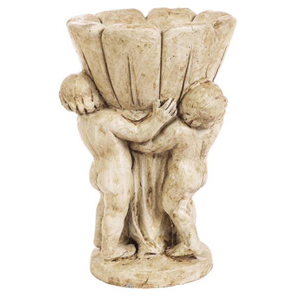 Three Cherubs Holding Bowl | Solid Rock Stone Works